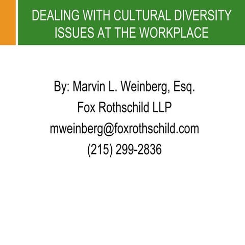 Cultural diversity in the workplace | PPT