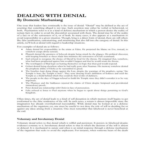 Dealing with denial | PDF