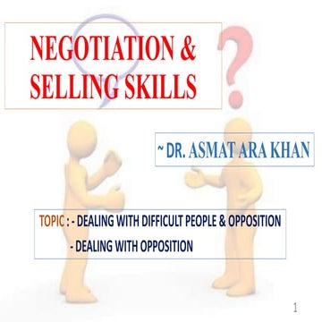 Dealing with difficult people in negotiation | PPTX | Family and ...