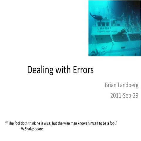 Dealing with errors | PPT
