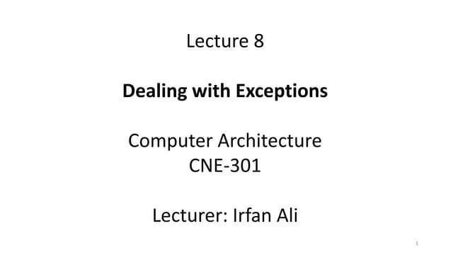 Dealing with exceptions Computer Architecture part 2 | PPTX | Operating ... Dealing with exceptions Computer Architecture part 2 | PPTX | Operating ...