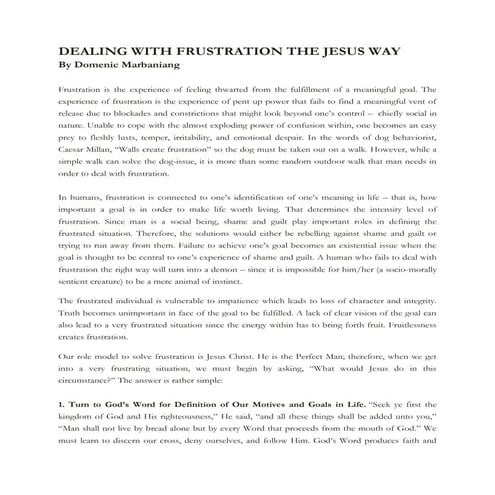 The Causes of Frustration | PPTX