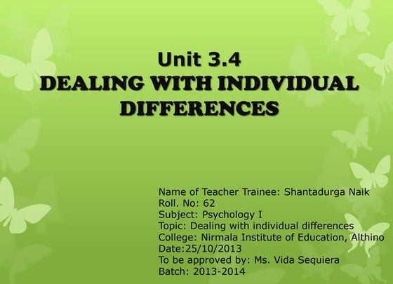 Individual Differences in Learners | PPT