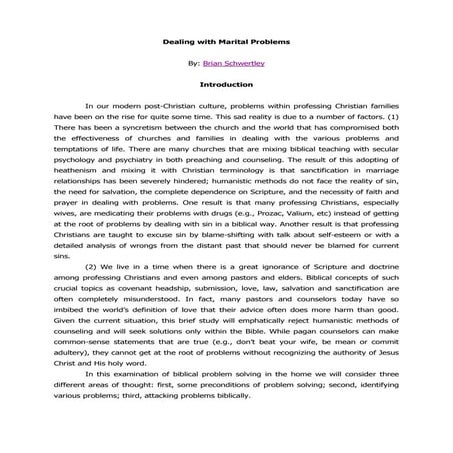 Dealing with marital problems | PDF