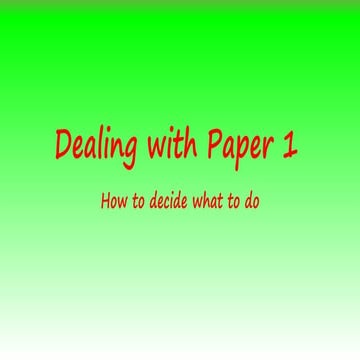 Dealing with paper 1 #2 | PPTX
