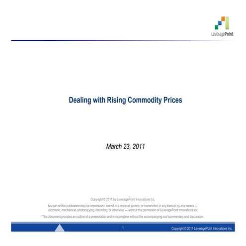 Dealing With Rising Commodity Prices with Tom Nagle | PPT | Free Download