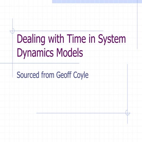 Dealing With Time In System Dynamics Models | PDF