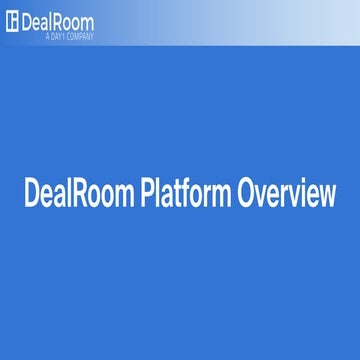 DealRoom's M&A Software & Virtual Data Room Overview | PPT