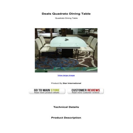Deals quadrato dining table | PDF