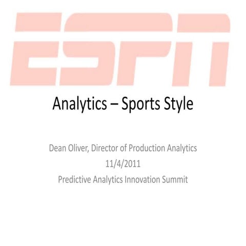 Analytics - Sports Style, ESPN | PPT