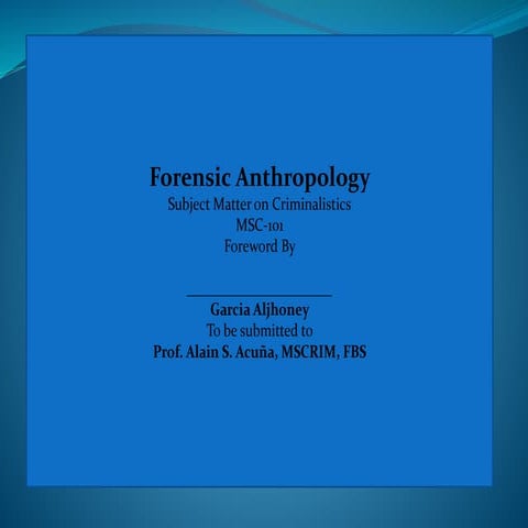 Forensic Anthropology Ppt