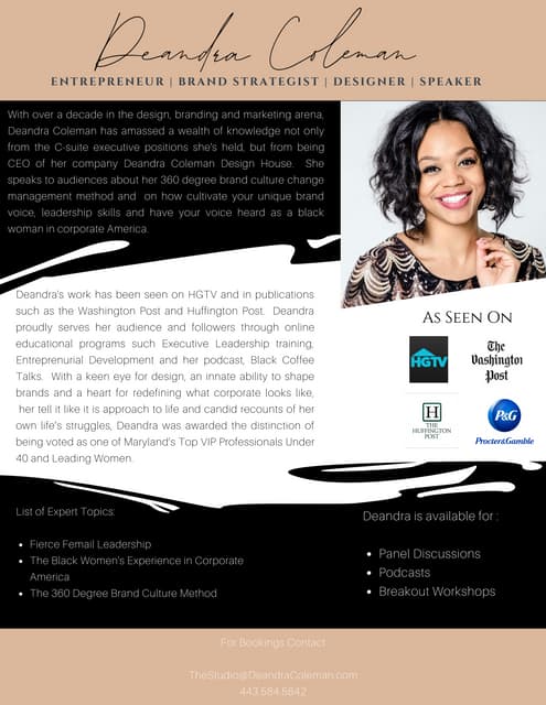 Deandra Coleman | A Design House presentations