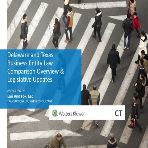 Delaware and Texas Business Entity Law Comparison Overview ...