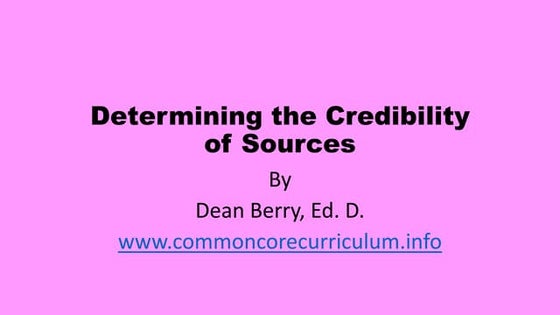 Evaluating Information Sources | PPT