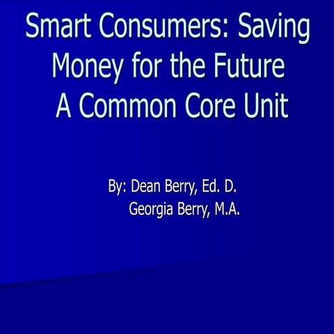 Dean R Berry Smart Consumers part 1 | PPT
