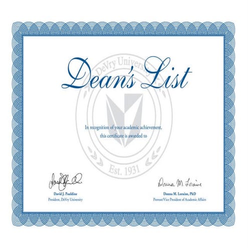 Dean's list award summer 2013 | PPT
