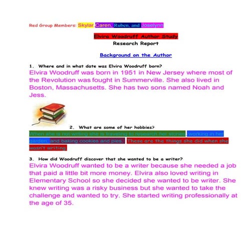 Dear austin author study red group | DOCX