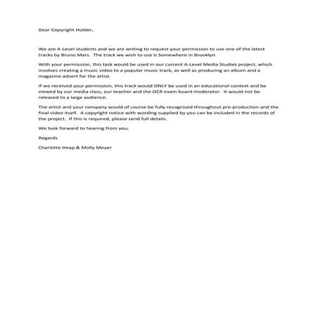 Copyright Permission Letter | DOC