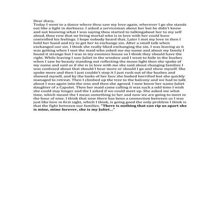 Dear diary ( romeo) | DOCX