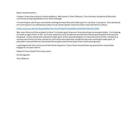 Dear head teacher | DOCX | Education