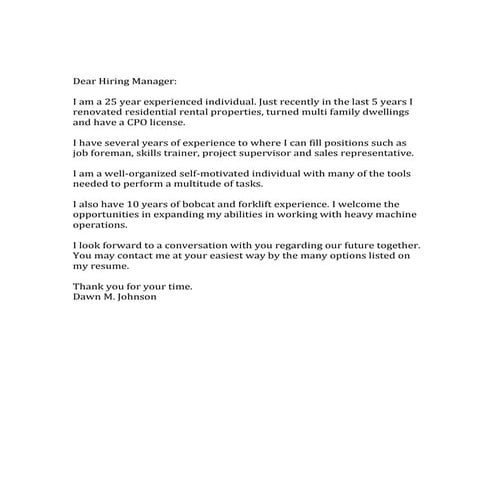 Dear Hiring Manager 15 | DOCX