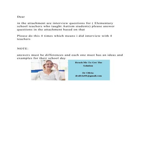 Dearin the attachment are interview questions for ( Elementary s.docx