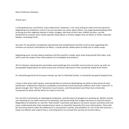 Dear Professor Stewart | PDF