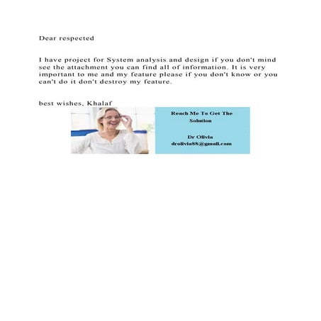 Dear respected I have project for System analysis and design i.docx