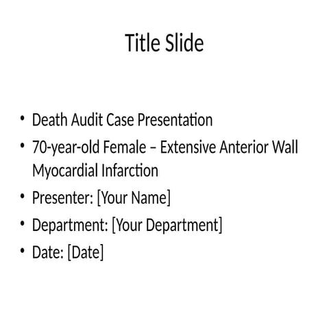 A Complete Guide on how to present a Death Audit Meeting | PPTX