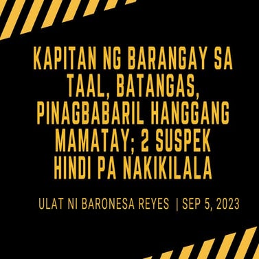 Barangay captain, pinatay sa Taal, Batangas | PPT