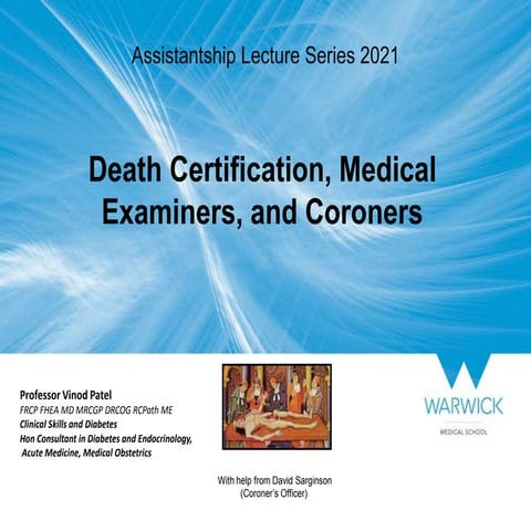 Death certification assistantship 2021 vp | PPT | Injuries | Diseases ...
