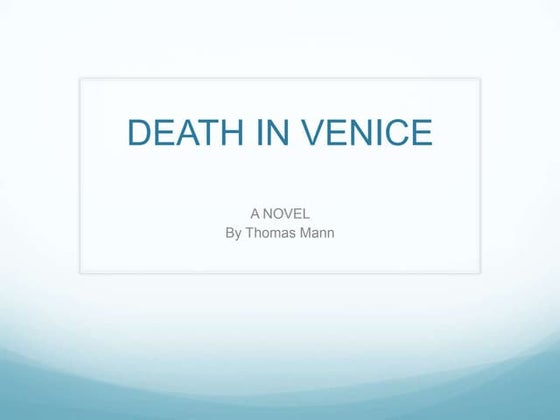 Death in Venice [study guide] | PDF