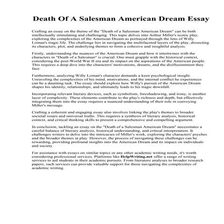Death Of A Salesman American Dream Essay.pdf