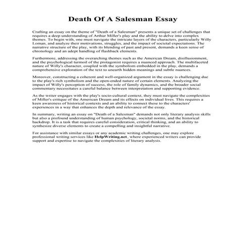 Death Of A Salesman American Dream Essay.pdf