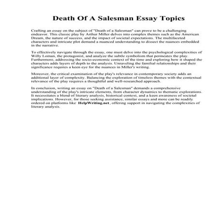 Death Of A Salesman American Dream Essay.pdf