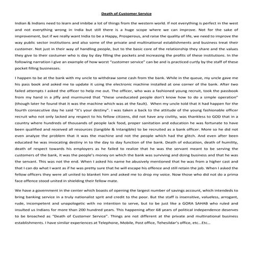 Death of customer service | PDF