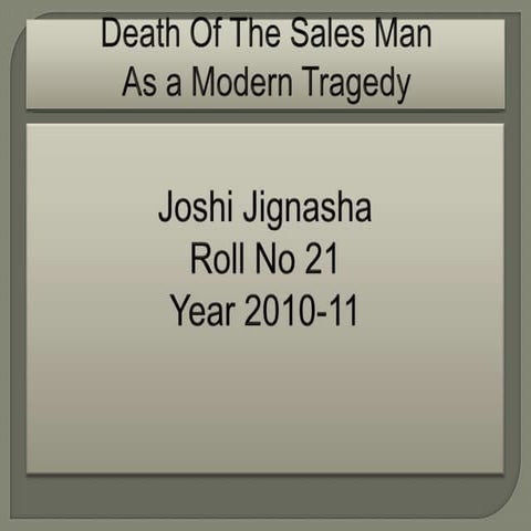 Death of the salesman | PPT