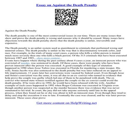 For Death Penalty Essay | PDF