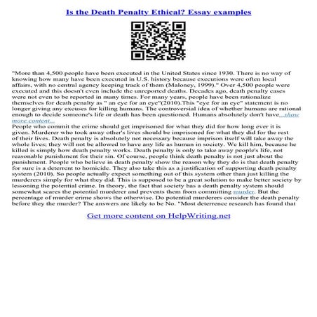 Death Penalty Debate Essay | PDF | Death, Injury, or Military Conflict ...