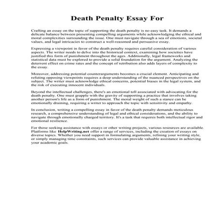 Death Penalty Essay For. Kauaʻi Community College | PDF