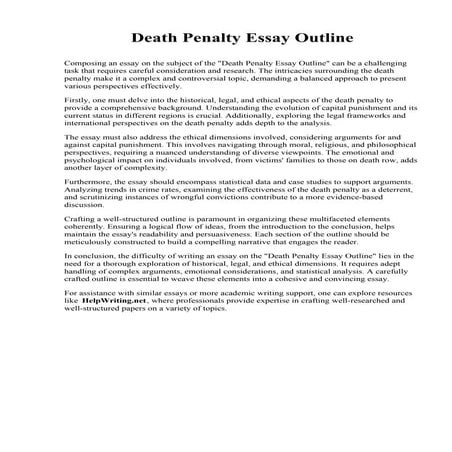 Death Penalty Essay Outline. International Technological University | PDF