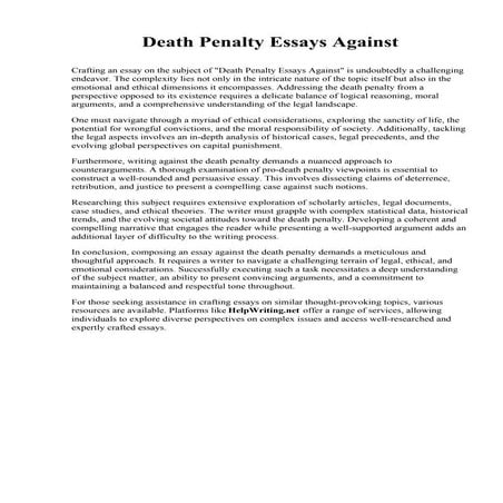 Death Penalty Essay Outline. International Technological University | PDF