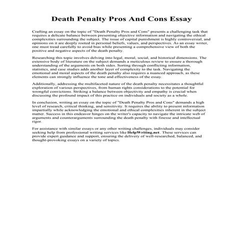 Arguments For And Against The Death Penalty Essay.pdf