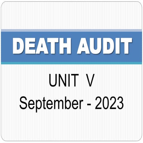 death audit of medicine unit in a medica | PPT