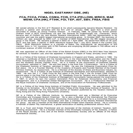NIGEL EASTAWAY OBE CV 2016 | DOCX