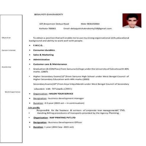 Debajyoti chakraborty with 8.5 years exp in sales/marketing background | DOCX