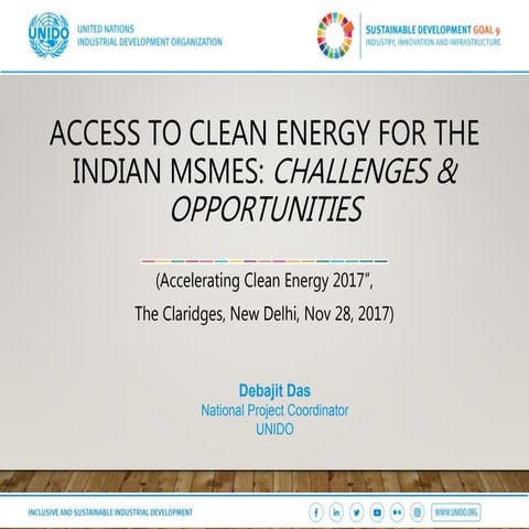 Access to Clean Energy for the Indian MSMES: Challenges & Opportunities | PPTX