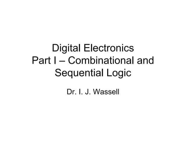 module1:Introduction to digital electronics | PPTX