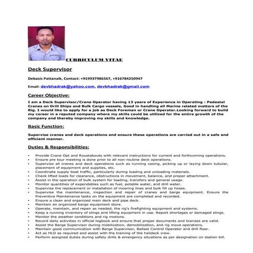 Debasis resume | DOC