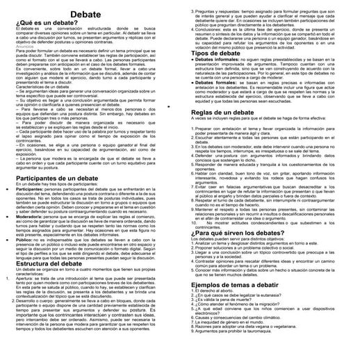 El Debate (Es un acto de comunicación y exposición de ideas diferentes ...